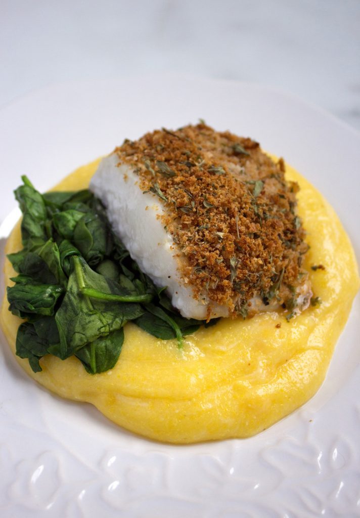 Baked Breaded Cod + Creamy Polenta | Making Life Sweet
